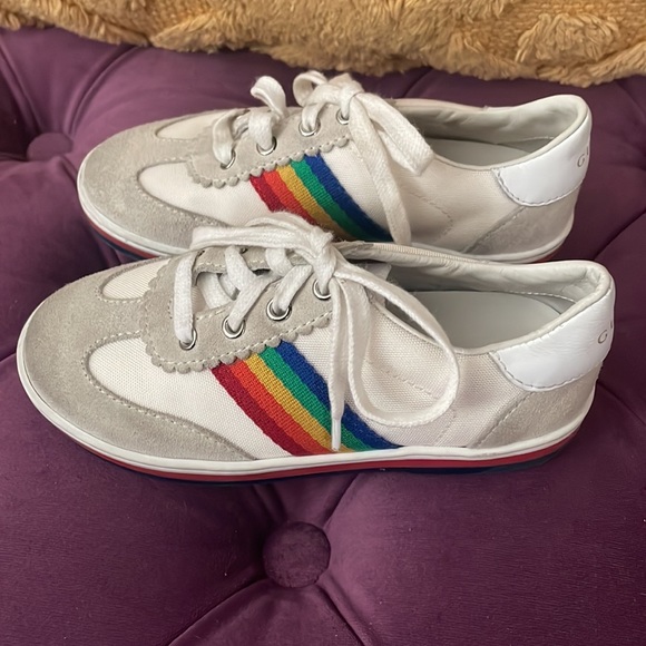 Gucci | Shoes | Gucci Suede Rainbow Sneakers | Poshmark